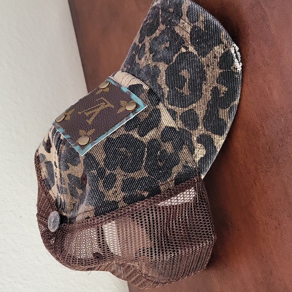 Louis Vuitton | Accessories | Leopard Print Cap With Luxury Lv Patch ...